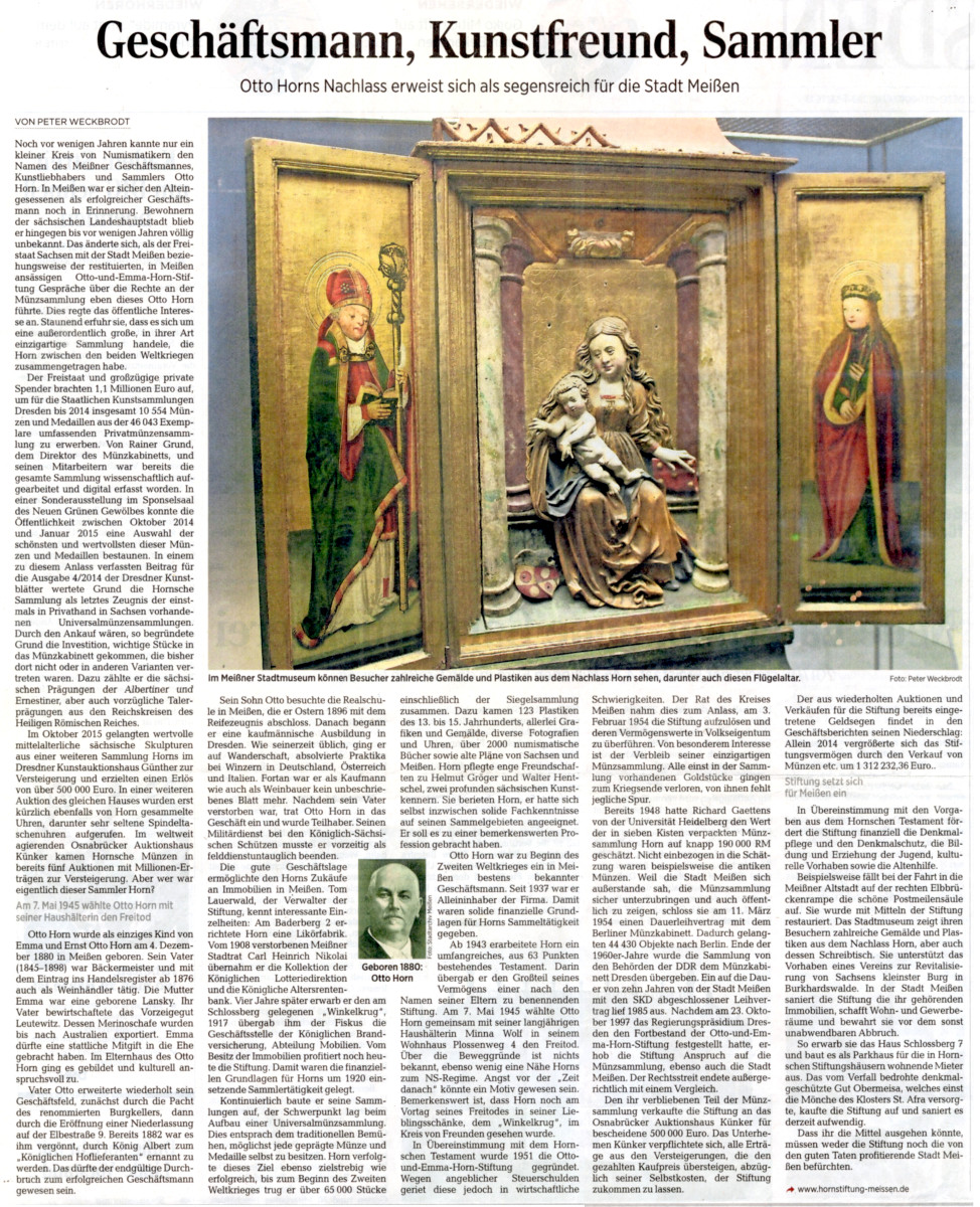 Geschäftsmann, Kunstfreund, Sammler - Otto-und-Emma-Horn-Stiftung